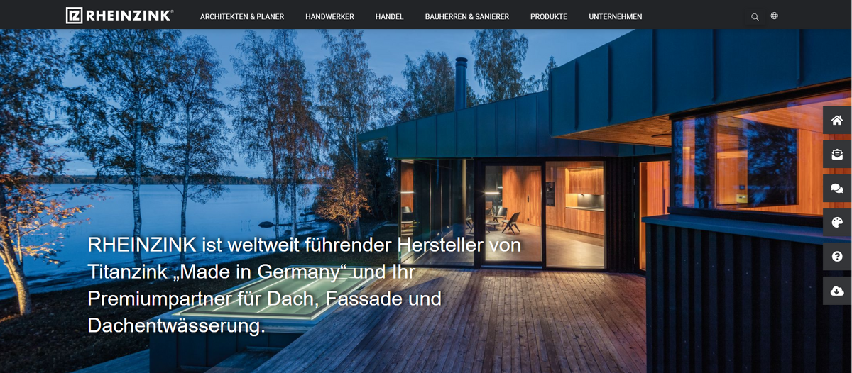 RHEINZINK mit neuem Look im Netz